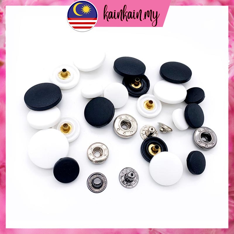 🌸 5sets Snap Button Resin Plastic Cap Brass Fastener For Clothing ...