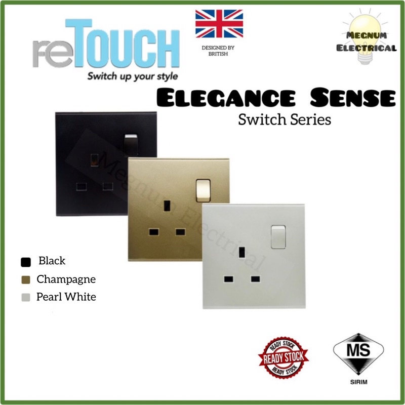 【SIRIM】Retouch Elegance Sense‘s Switch Socket ｜Black，Champagne，Pearl ...