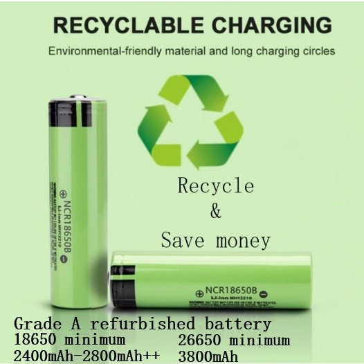 Refurbished Battery Made in Japan Lithium Battery Panasonic NCR 18650 ...