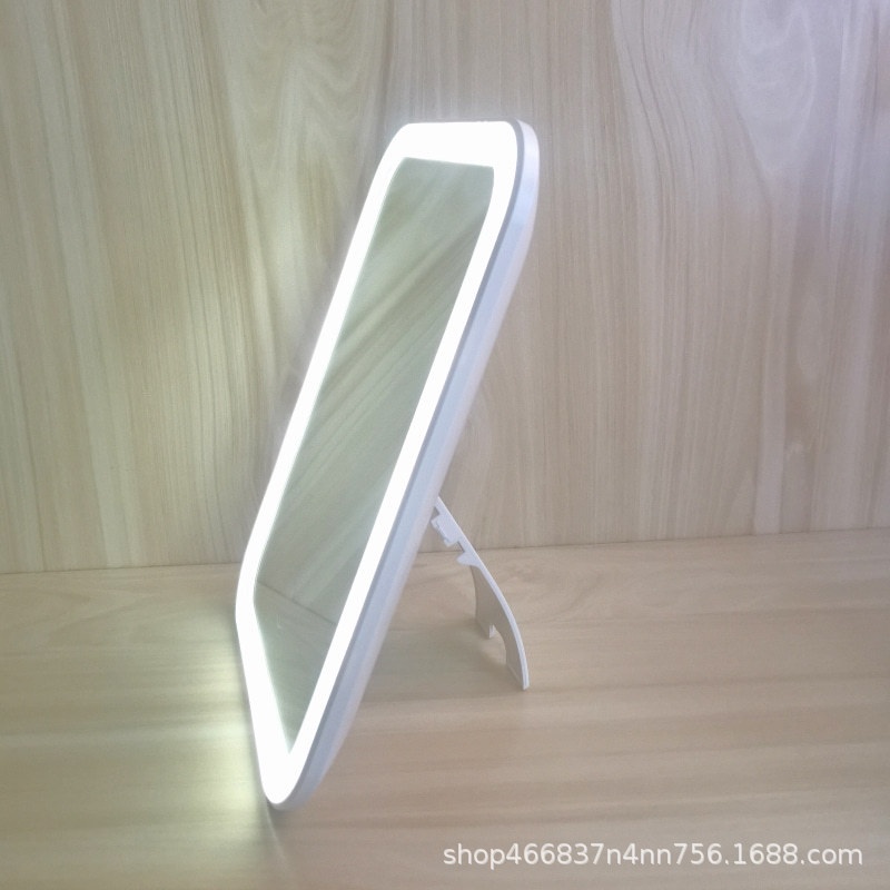 Portable light filled flat vanity mirror USB charging small square ...