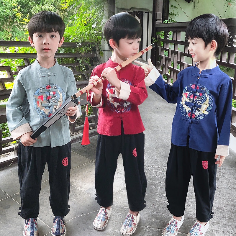 EASY1.SALES 90-160cm Boys Hanfu Traditional Tang Suit Cheongsam CNY ...