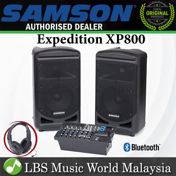 Samson Expedition XP800 8 Channel Mixer 800W 2 Way Speaker Portable PA ...