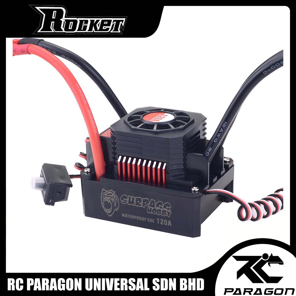Surpass Hobby 120A Waterproof Brushless ESC Sensorless Speed Controller ...