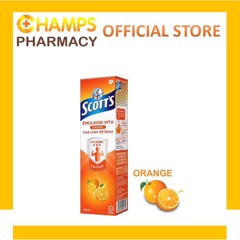 SCOTTS EMULSION ORANGE DHA 200ML (EXP:10/2023) | Shopee Malaysia
