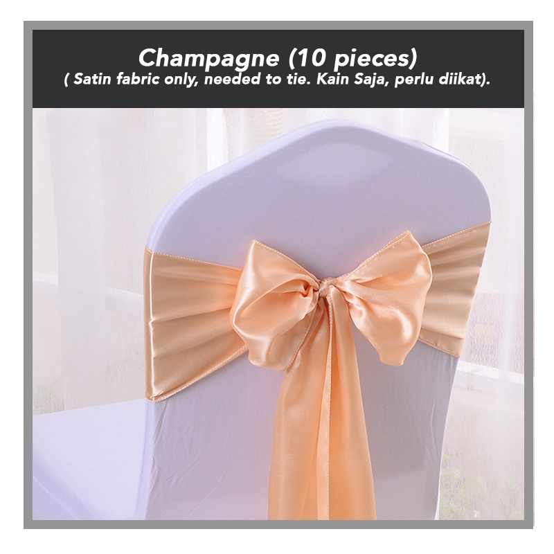 (10pcs) Smooth Satin Chair Back Ribbon Deco Banquet Wedding Hotel Tie ...