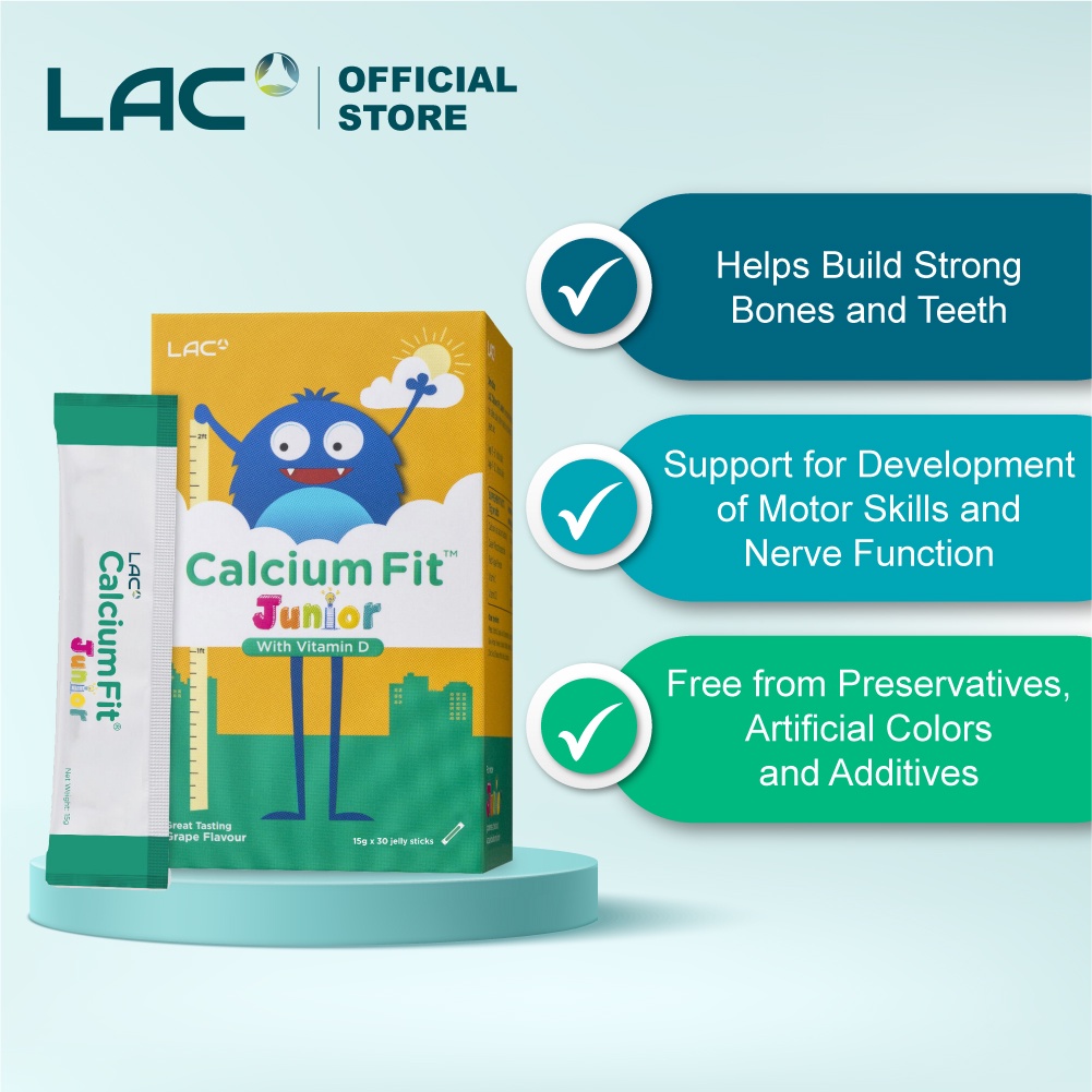 LAC JUNIOR Calcium Fit Junior (15g x 30 Jelly Sticks) [Exp Nov 2026 ...