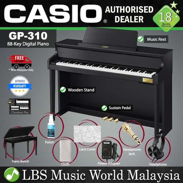 Casio GP-310 Celviano 88 Keys Grand Hybrid Digital Piano - Black (GP310 ...