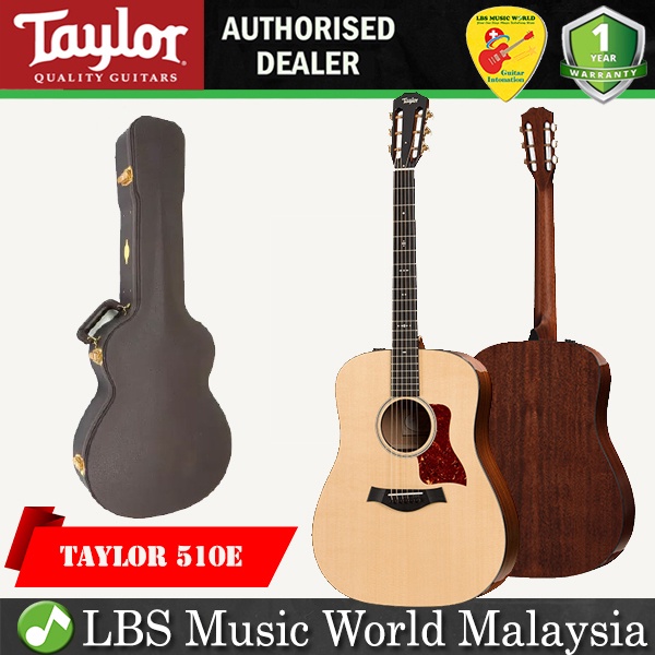 Taylor 510e Dreadnought 6 String Acoustic Electric Guitar with Case ...