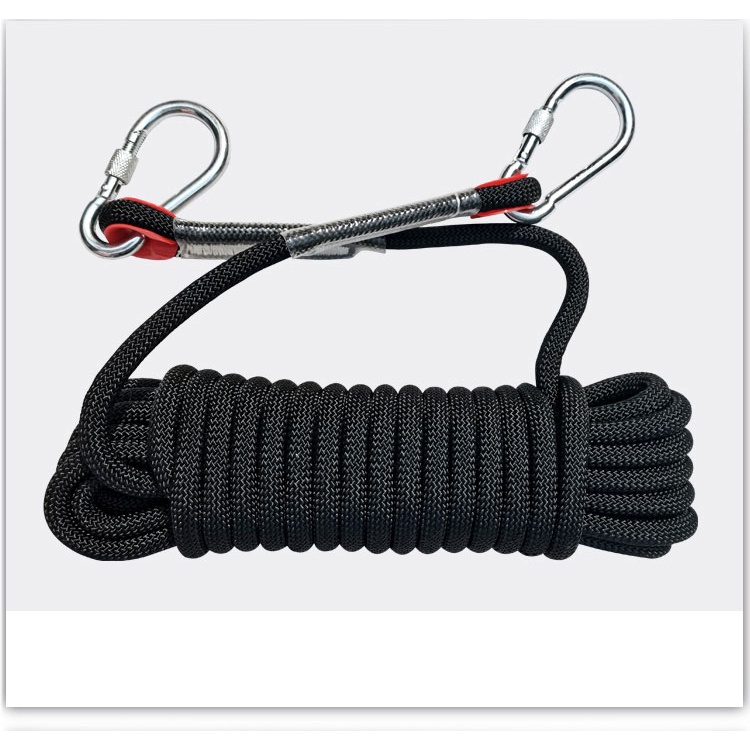 【COD】 10m/20m/30m Climbing Rope Static Utility 2 Carabiners for Outdoor ...