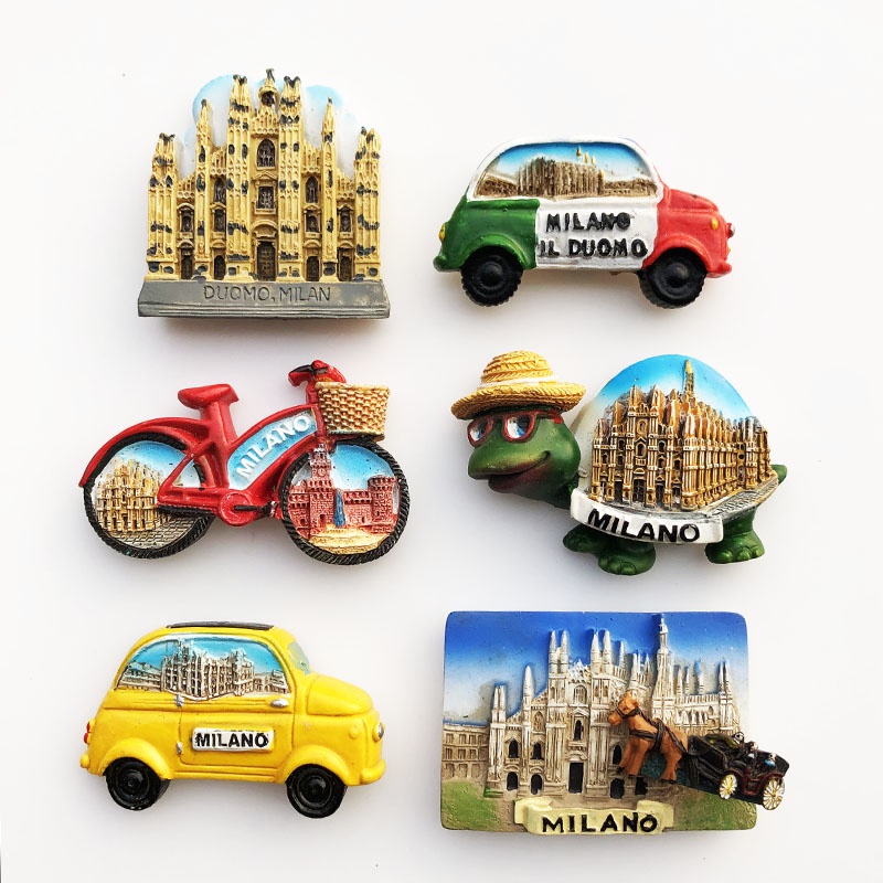 Italy Milan Bus Bike Magnet Fridge Magnet Refrigerator Magnets 3D Resin ...