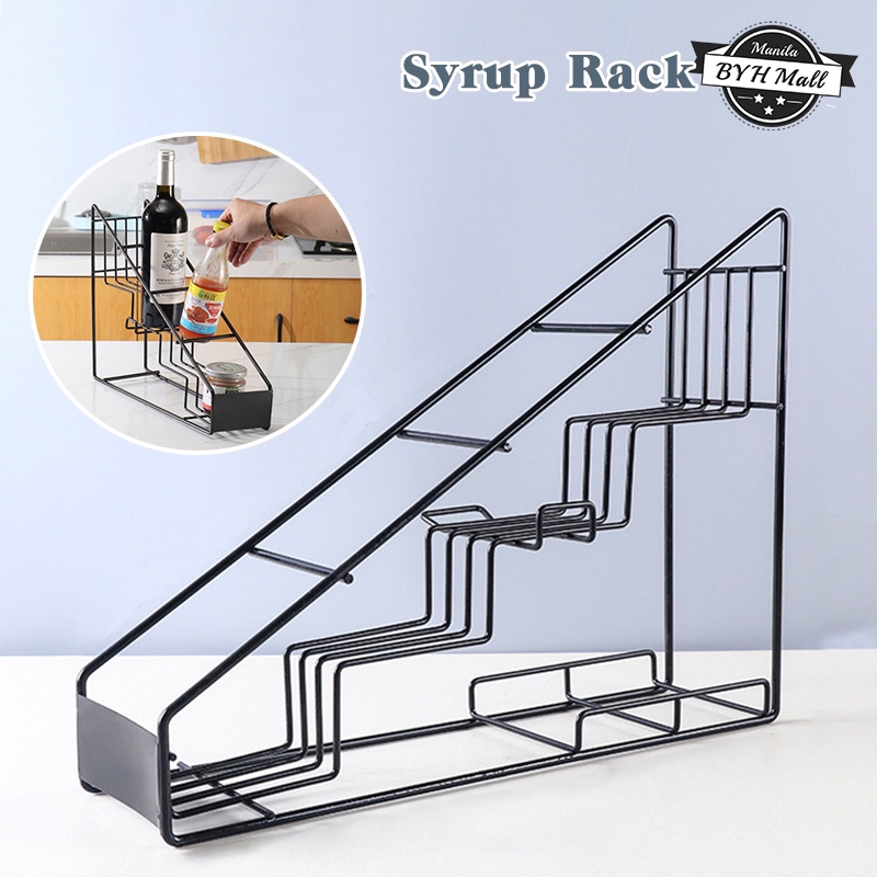 Syrup Rack Stainless Steel Spice Shelf Wine Rack Milk Tea Cup Rack ...