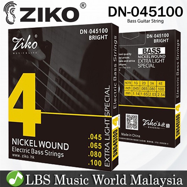 Ziko DN-045 String Electric Bass Guitar String Nickel Wound Extra Light ...