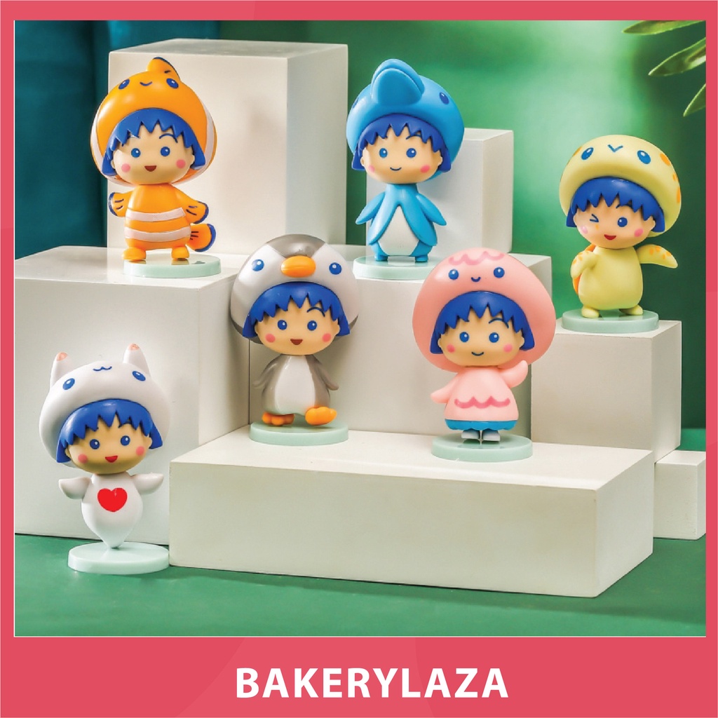 Chibi Maruko-Chan Action Figure Cake Decoration Toy Kimono Mini Figure ...