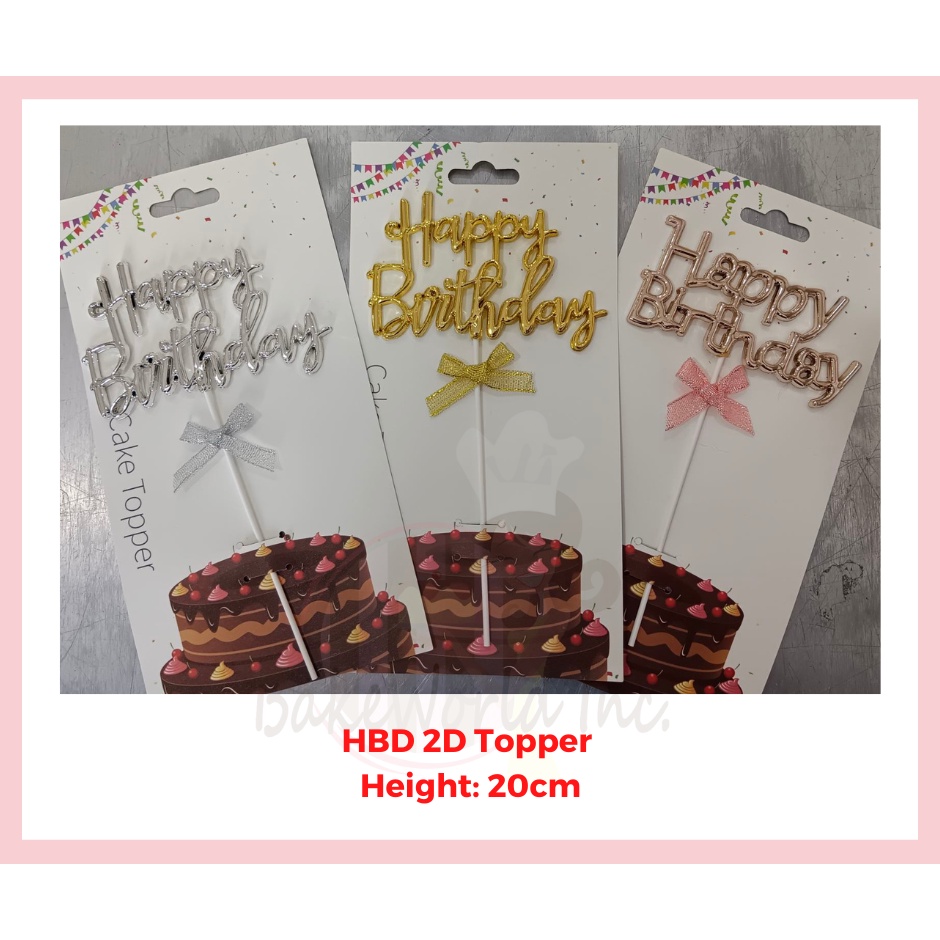HBD 2D Topper (Rose Gold, Silver, Gold) | Shopee Malaysia
