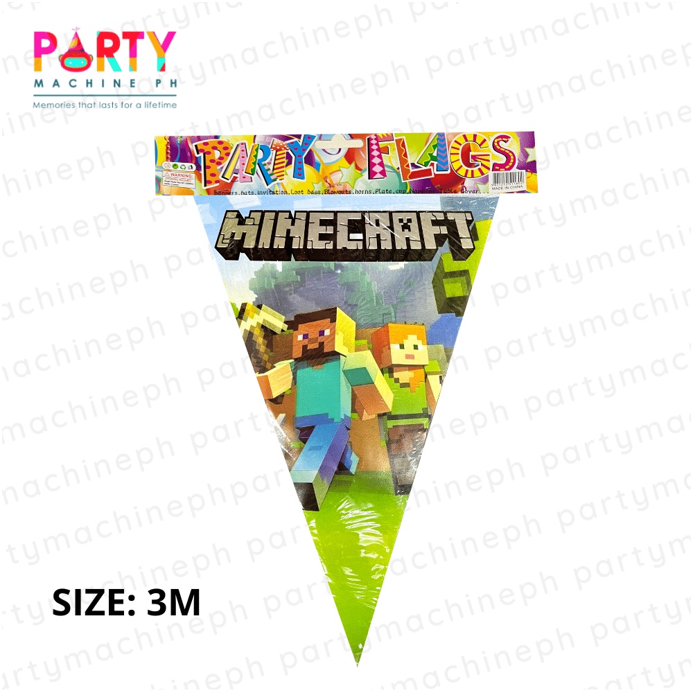minecraft banderitas / minecraft flag banner / minecraft party decors ...