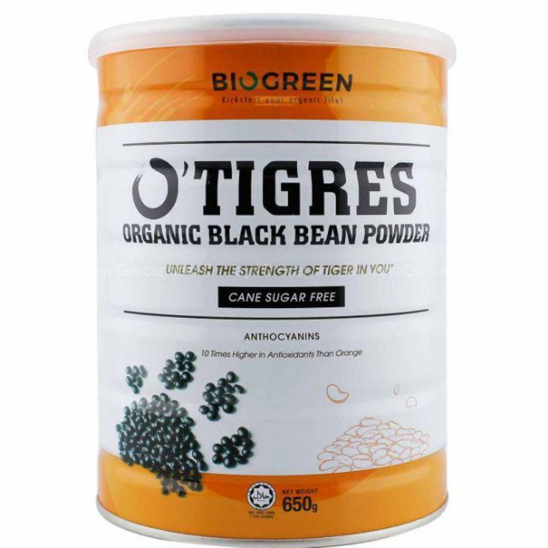 BIOGREEN O'tigres Organic Black Bean Powder (Sugar Free 650G/Less Sugar 700G)Halal | Shopee Malaysia