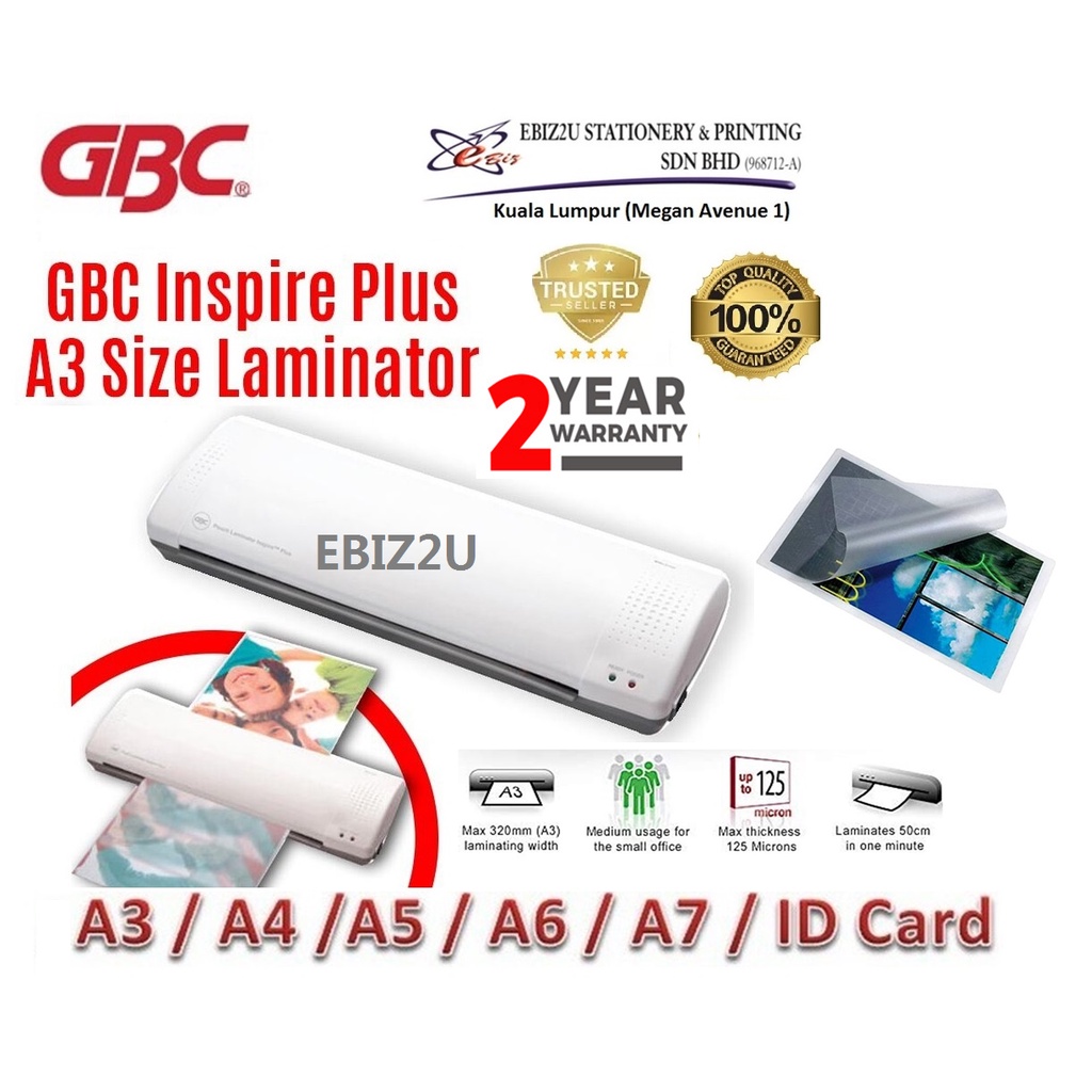 GBC Inspire Plus A3 Laminator Heavy Duty Laminate Machine - Ready Stock ...