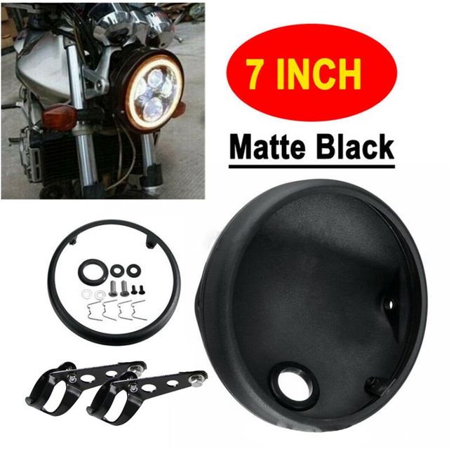 7” Round LED Projection Headlight For Harley Touring Rod FatBoy ...