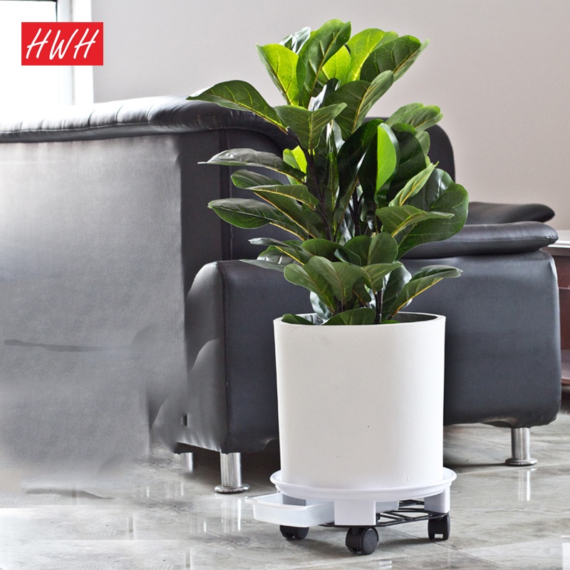 HWHOME House Garden Balcony Office Flower Plants Pot Movable Stand with ...