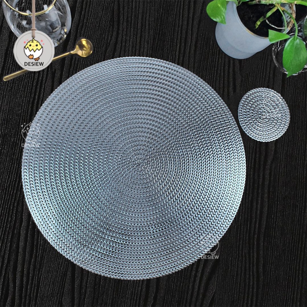 Alas Pinggan + Alas Cawan Set Europian Rose Flower PVC Placemat Table ...