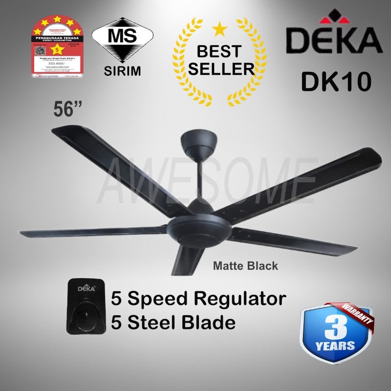 Deka DK10 5Speed Regulator Steel blade Ceiling Fan / Kipas siling ...