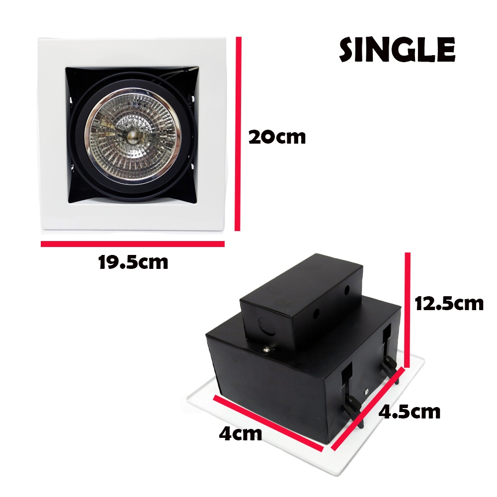 YET PLUS LIGHTING FITTING CASING AR111 SPOTLIGHT CASE SINGLE / DOUBLE ...