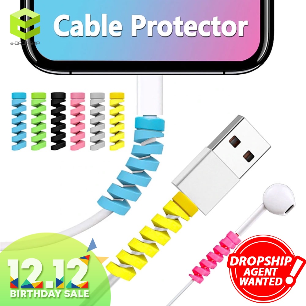 Data Cable Body Protection Cord Protector Universal Silicone Spring ...