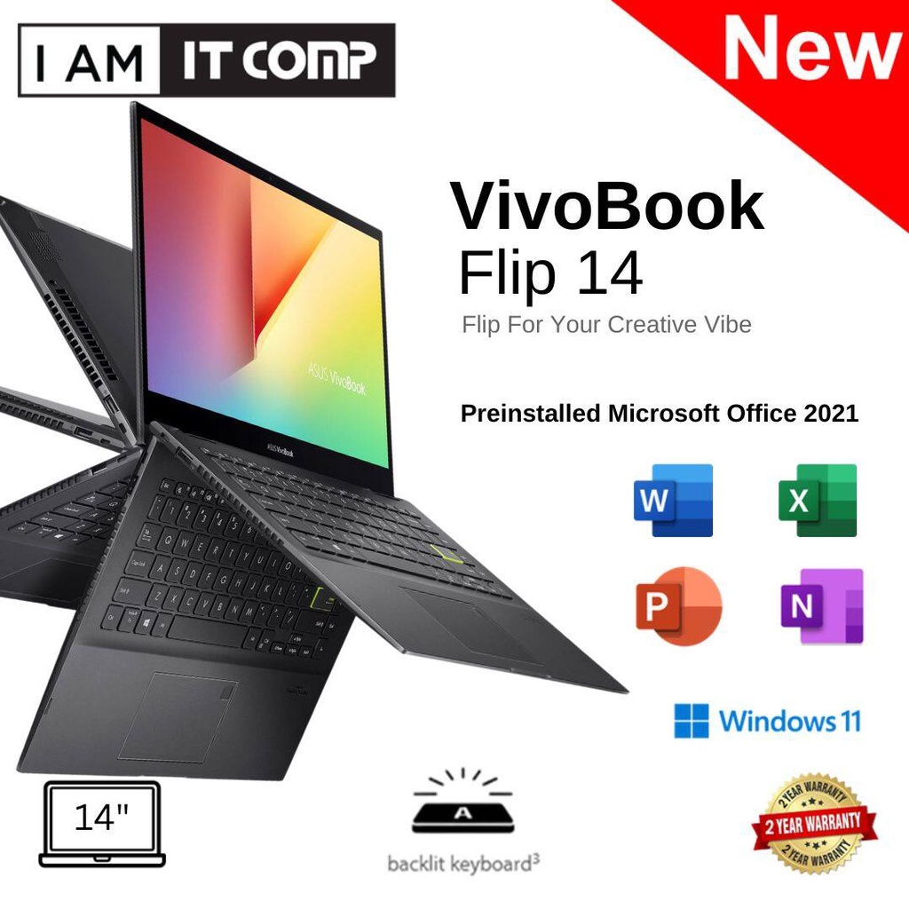 ASUS VIVOBOOK FLIP 14 (TP470EA) i3-1115G4/8GB/512GB SSD/14” FHD/Touch ...