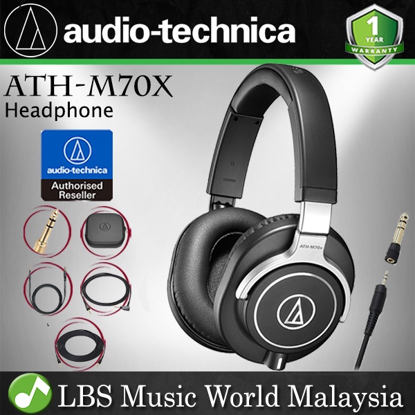 Audio Technica ATH-M70x Professional Closed Back Monitor Headphone ...