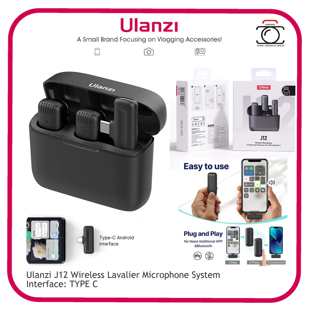 Ulanzi J12 Wireless Lavalier Microphone System | Shopee Malaysia