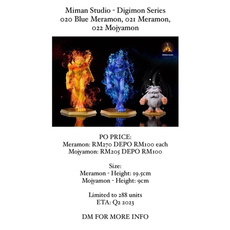 Miman Studio - Digimon Series 020 Blue Meramon, 021 Meramon, 022 ...