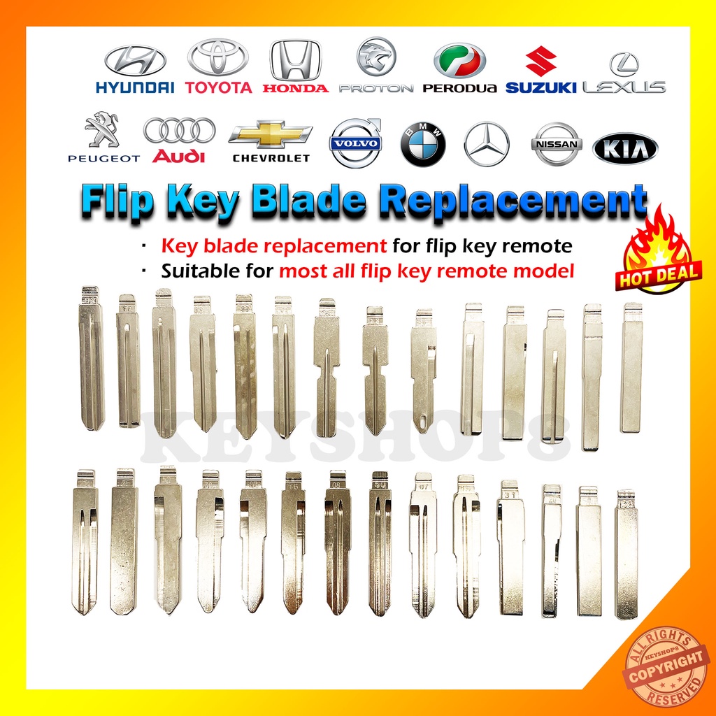 Flip Key Blade Replacement / Flip Key Car Remote - Proton Perodua ...