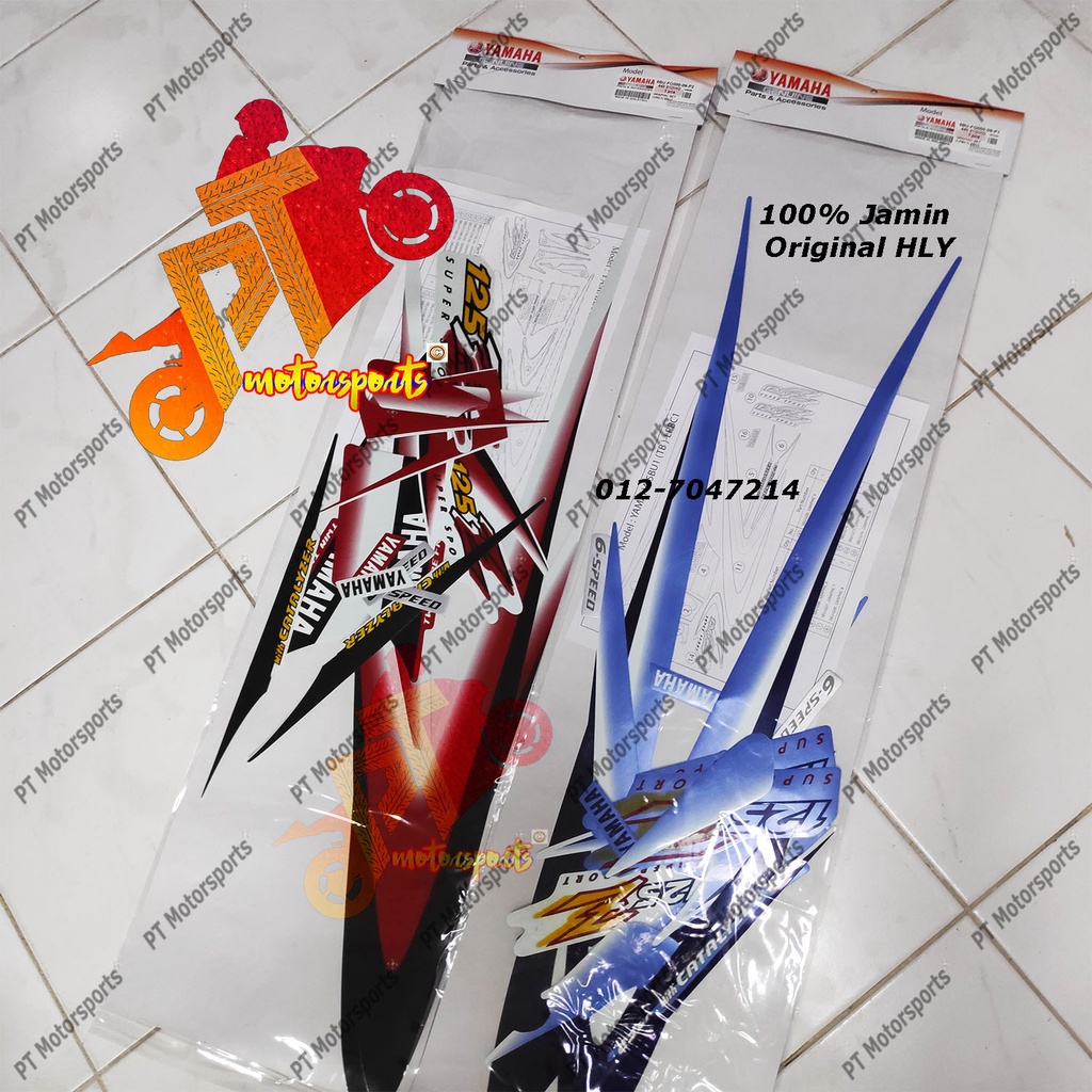 100% HLY Original Yamaha 125ZR Body Stripe Sticker Sabit Biru Sabit ...