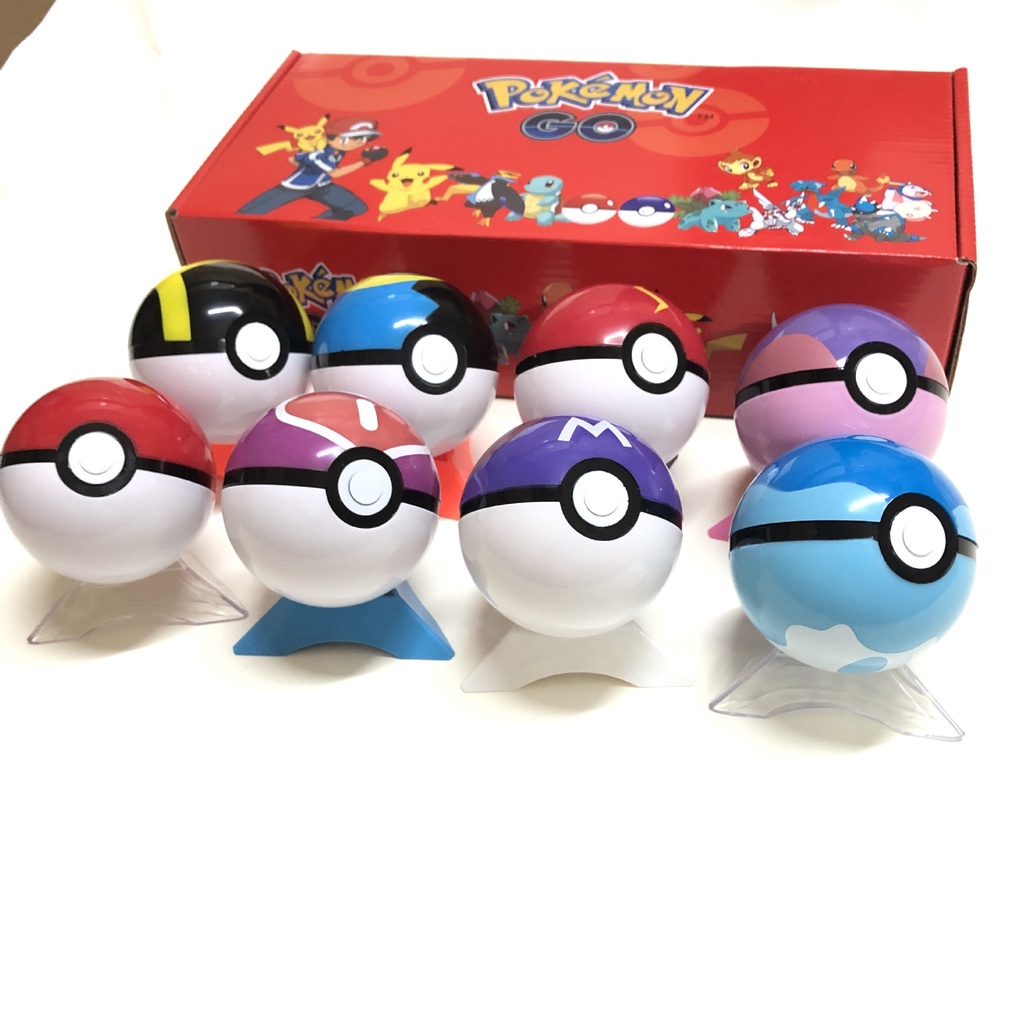 12pcs/set Pokeball With Pokemon Figure Model Pocket Monster Pikachu ...