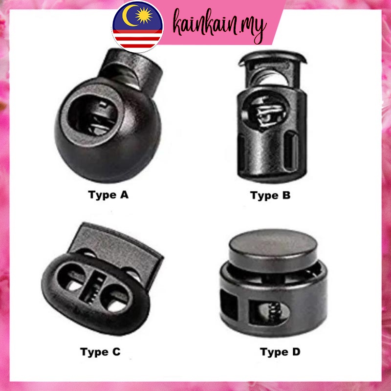 🌸 Cord Lock Drawstring Stopper End Toggel Clip Buckle Double Hole Mask ...