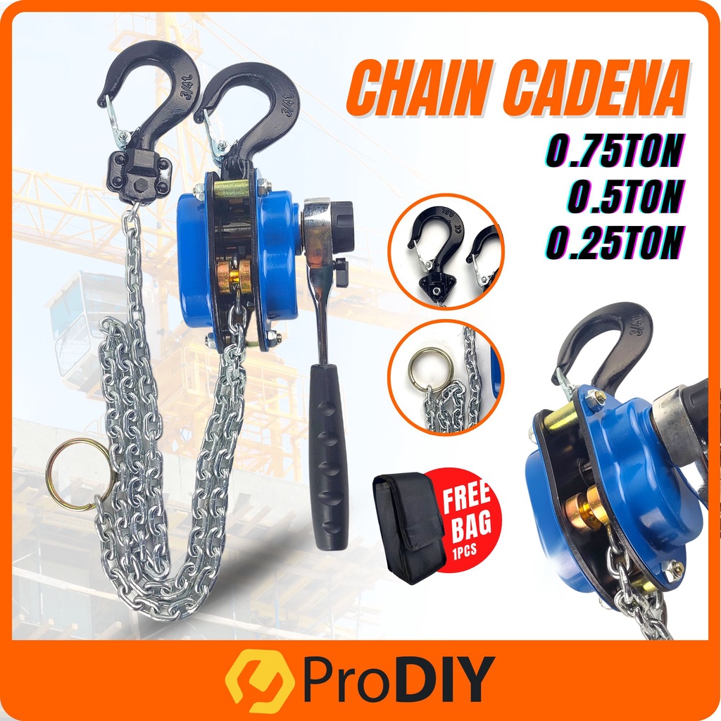 Chain Block 0.5Ton / 0.25Ton / 0.75Ton X 1.5M Chain Cadena Lever Hoist ...
