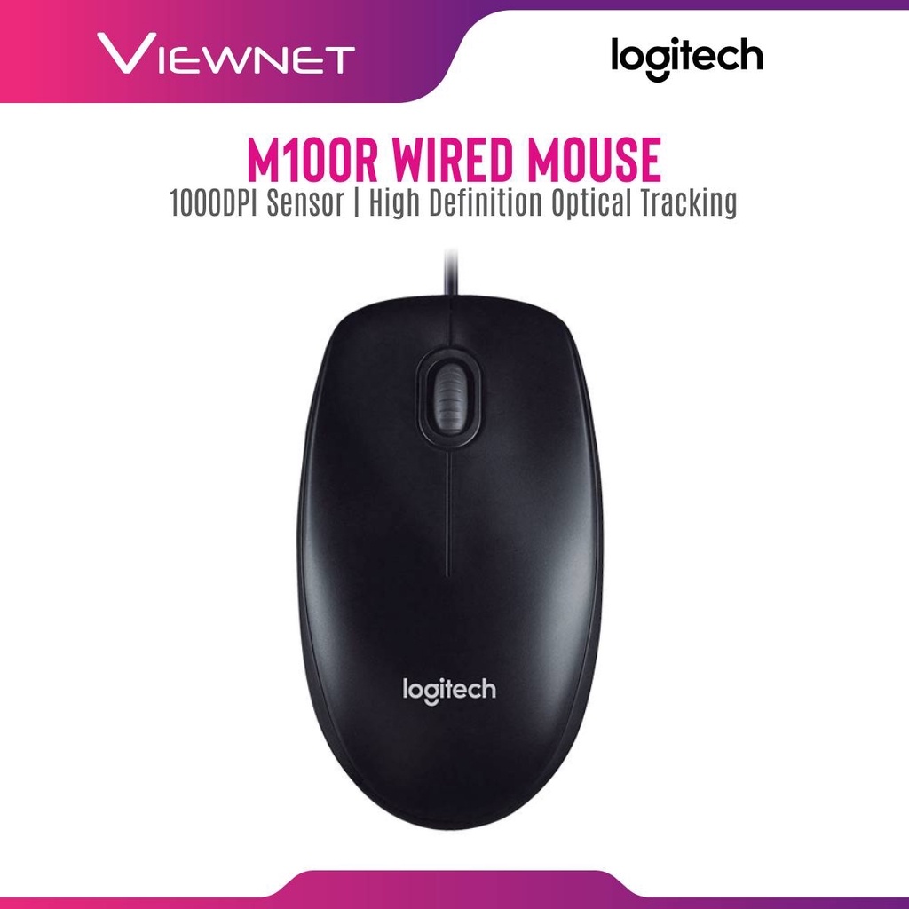 LOGITECH M100R WIRED MOUSE WITH FULL-SIZE COMFORT | OPTICAL COREDED ...