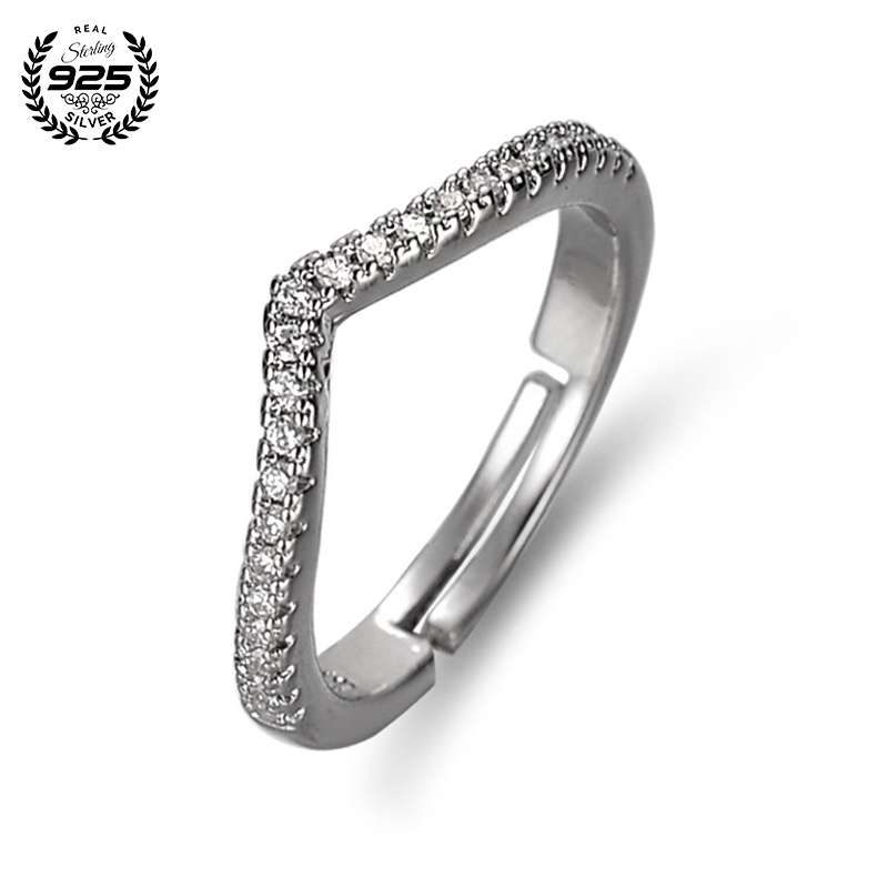 925 original women's diamond ring/adjustable ring/shining like a ...