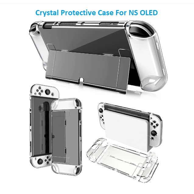 Fit Dock Casing Transparent Crystal Flip Case For Nintendo Switch OLED ...