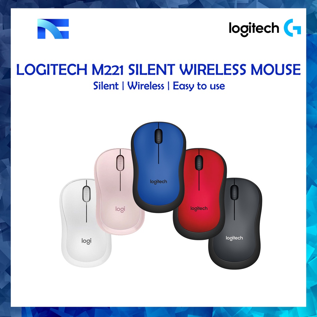 LOGITECH M221 SILENT WIRELESS MOUSE (BLACK/BLUE/WHITE/ROSE/RED ...