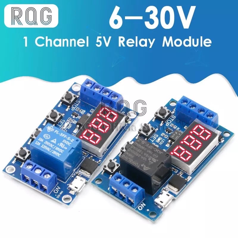 Off Timer DC 6-30V Micro USB 5V Delay Relay Control 6V 9V 12V 24V ...