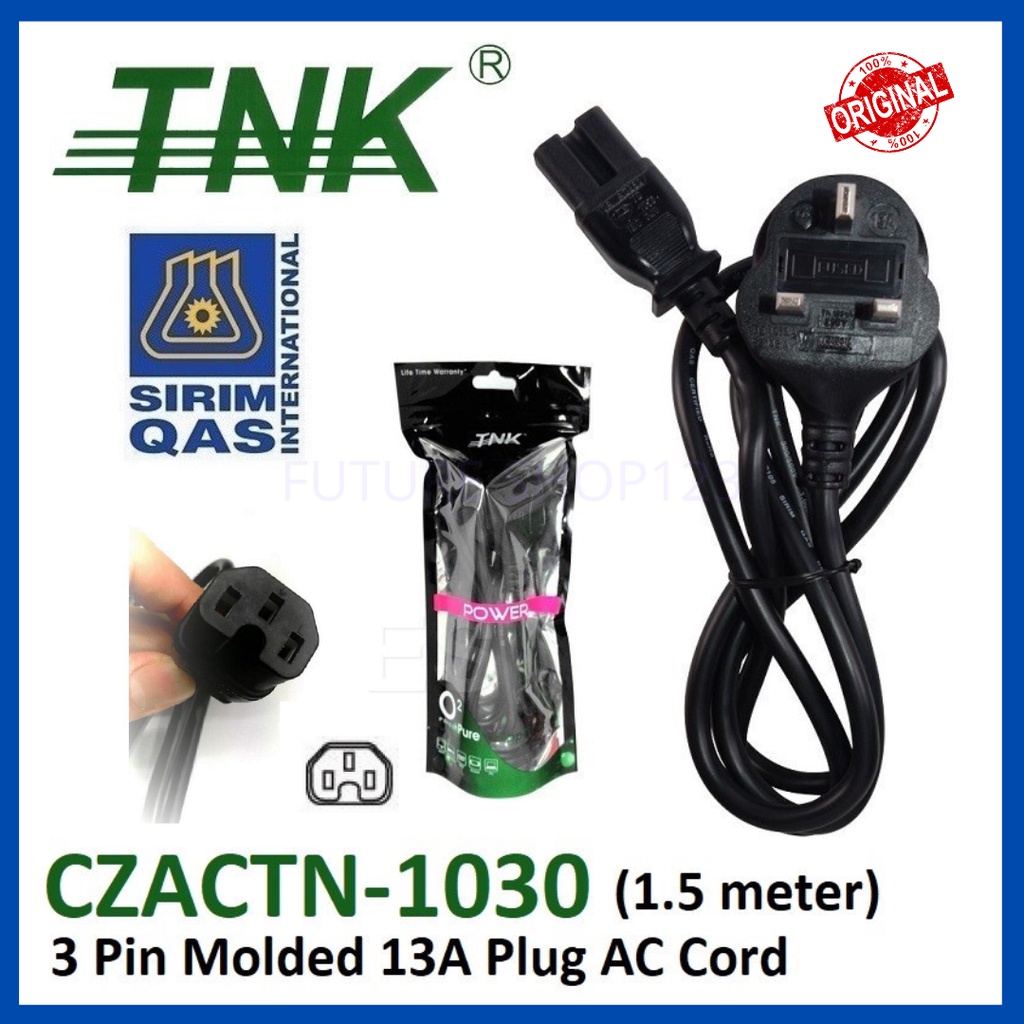TNK AC 3pin Molded 13A Plug Power Cord/ Kettle Cord ( Sirim Approved ...