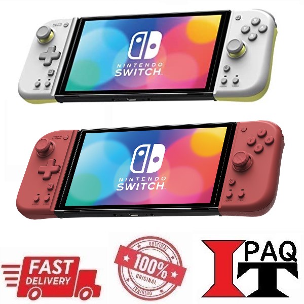 Hori Split Pad Compact for Nintendo Switch (Apricot Red / Light Gray ...
