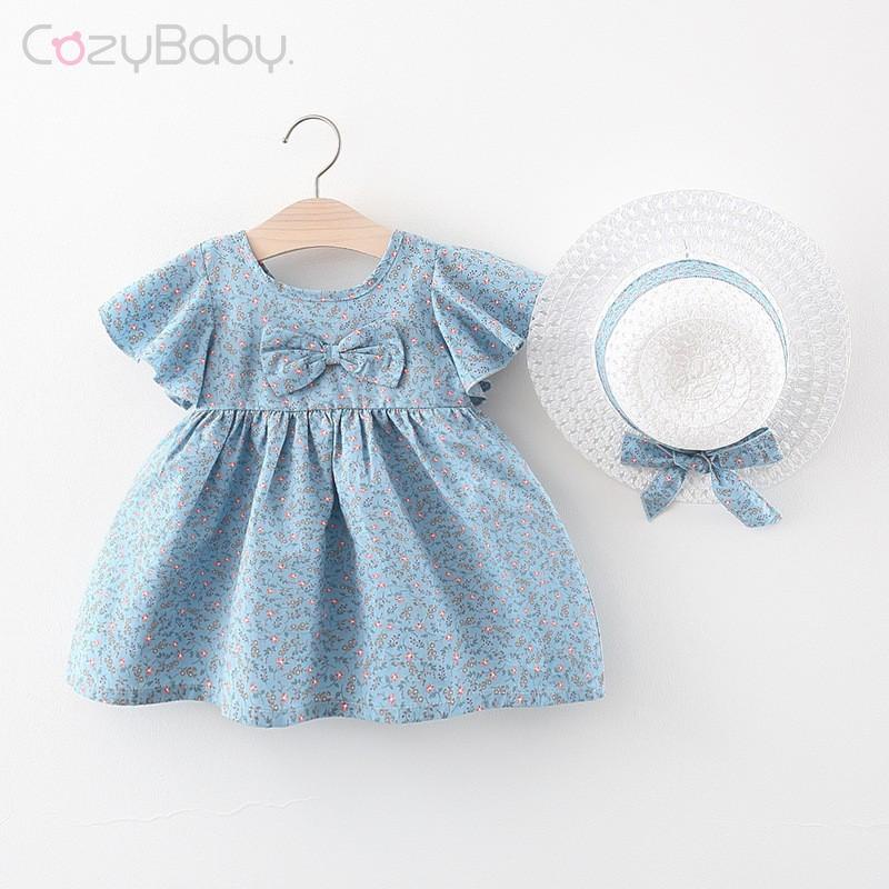 Baby Dress Floral Dress + Hat Sweet Korean Dress Cool Clothes For Girls ...