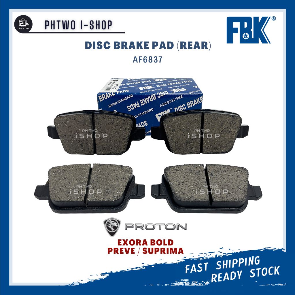 DISC BRAKE PAD (REAR) - PROTON EXORA BOLD PREVE SUPRIMA FBK AF6837 (1 ...