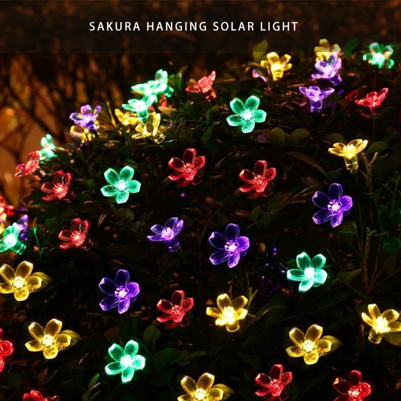 𝟴 𝗟𝗜𝗚𝗛𝗧 𝗠𝗢𝗗𝗘𝗦 》Solar LED Cherry Blossom Light Waterproof Sakura Fairy ...