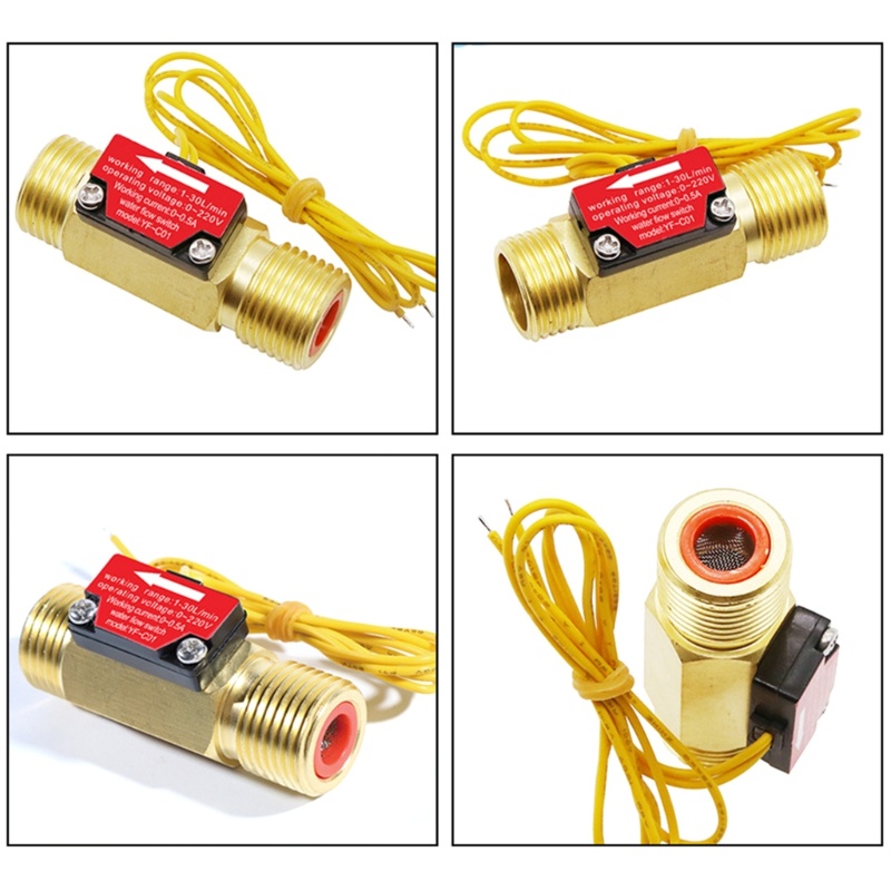 Yao Water Flow Switch Control Flowmeter 4 Points Copper Hall Effect ...