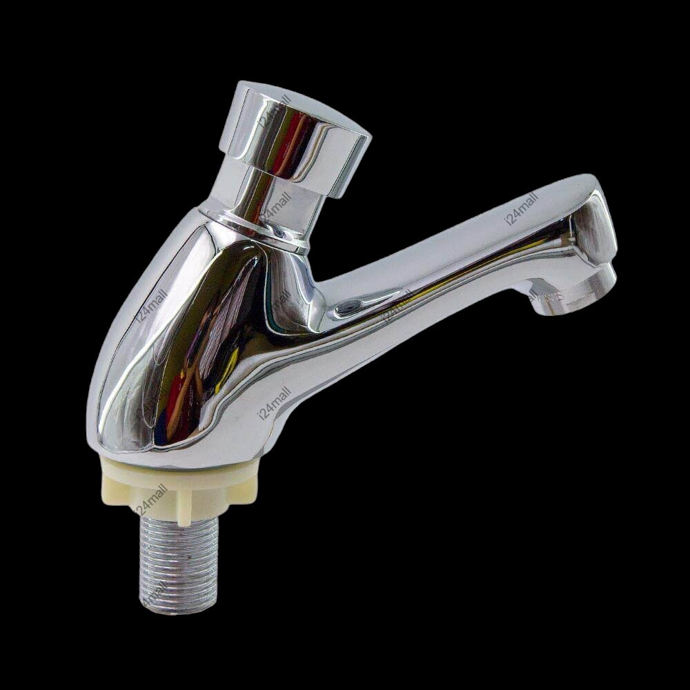 [Stock Clearance] Push Button Pillar Tap Bathroom Faucet / Self Closing ...