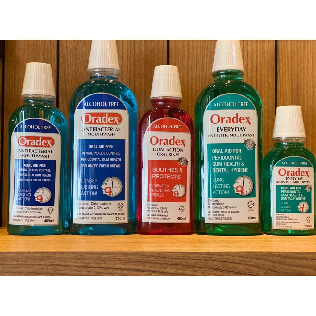 Oradex Antiseptic/Antibacterial Mouthwash (Alcohol free) | Shopee Malaysia