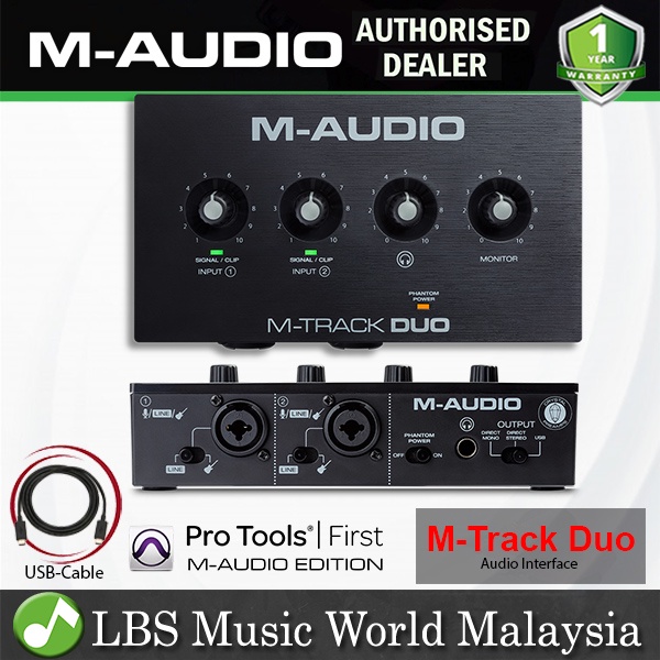 M-Audio M-Track Duo USB Audio Interface with 2 XLR input and Bundle ...